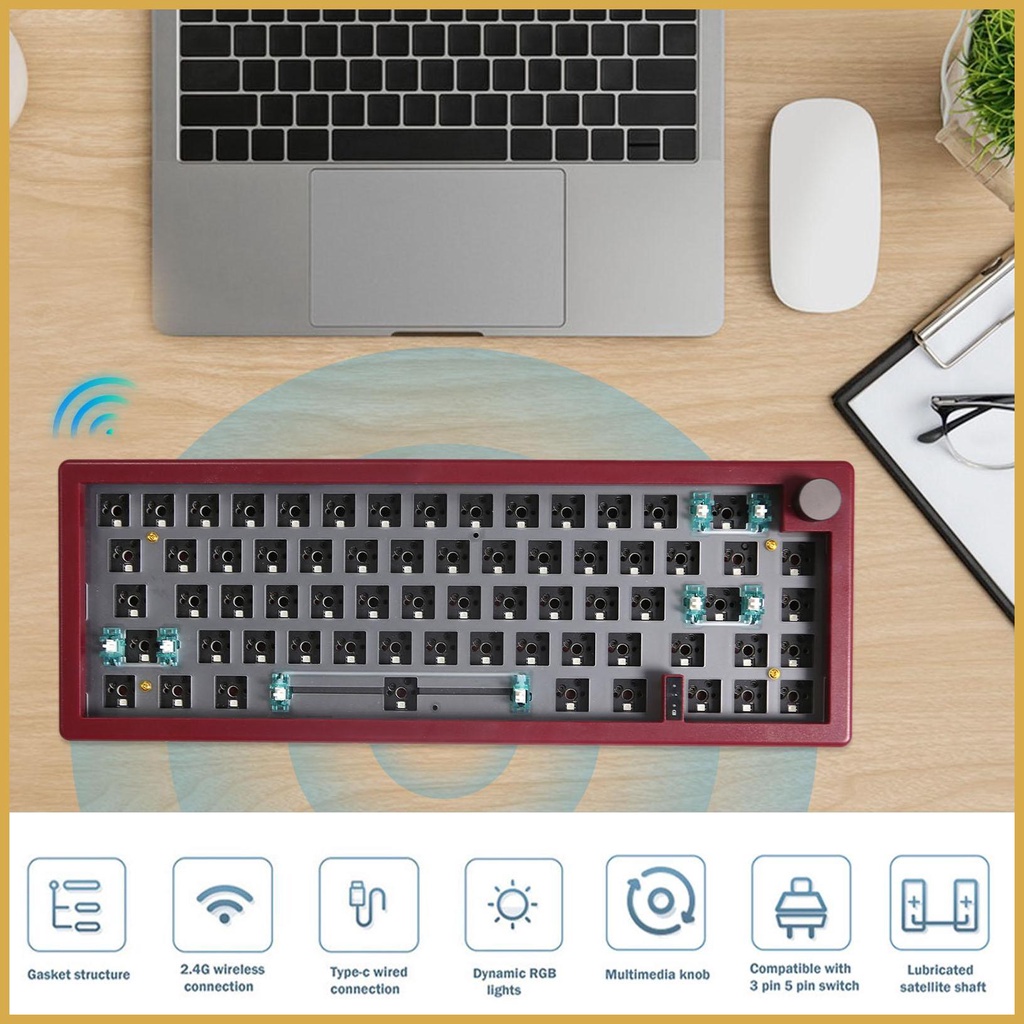 Wired Keyboard Game Mechanical Keyboard RGB Backlit Portable 67 Keys ...