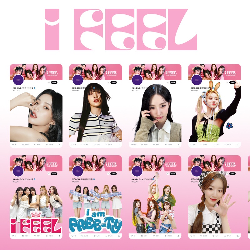 8pcs/set (G)I-DLE I FEEL I am Freety Album Transparent PVC Cards ...