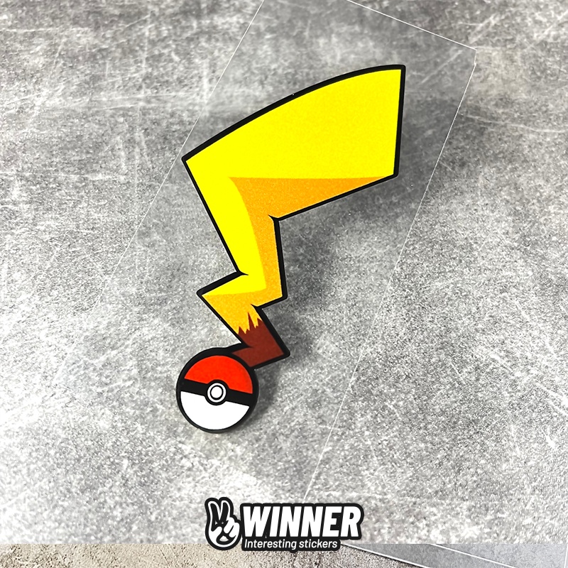 Win Car Sticker Pokémon Pikachu Tail Cartoon Sticker Car Electric ...