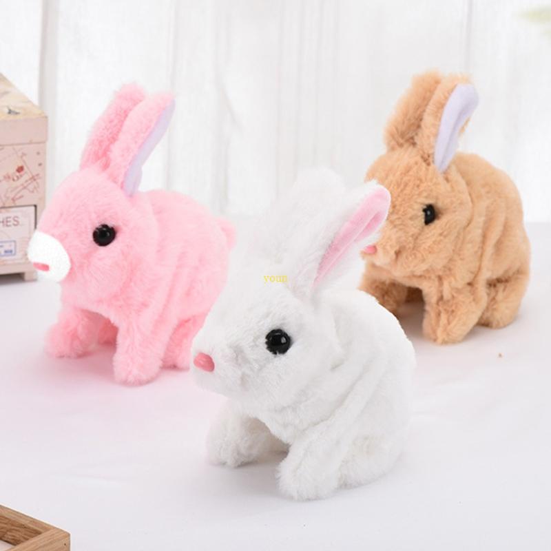 youn Electric Rabbit Toy Plush Bunny Battery Operated Hopping Animal ...