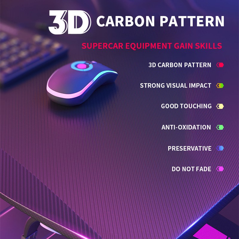 NEW Carbon fiber Gaming Table RGB Gaming Desk Office desk computer desk ...