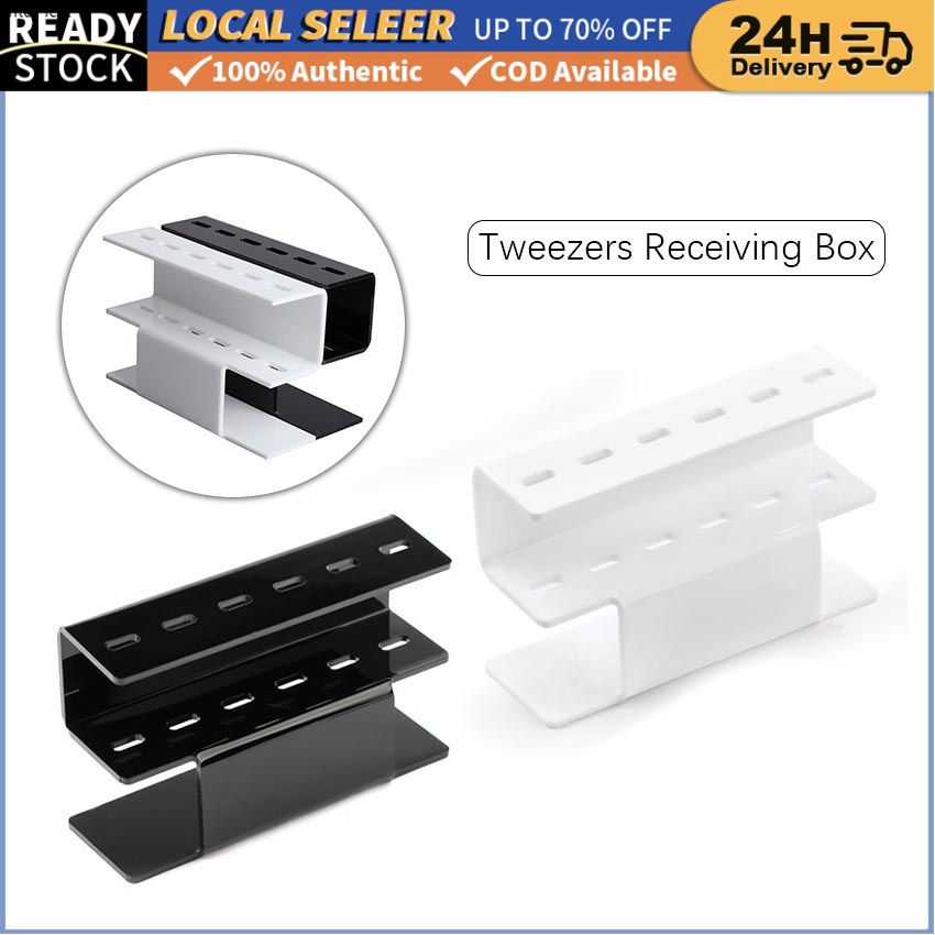 Eyelash Tweezers Storage Rack 6-hole Tweezers Display Rack(Black/White ...