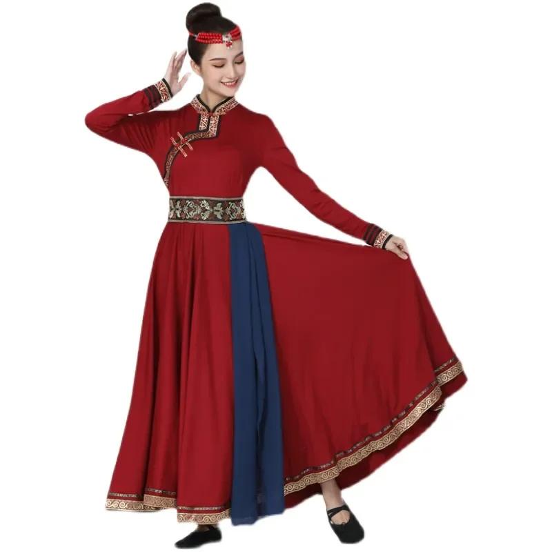 Women Mongolian Dance Costumes Ancient Hanfu Festival Tibetan Folk Stage Performance Outfit ...