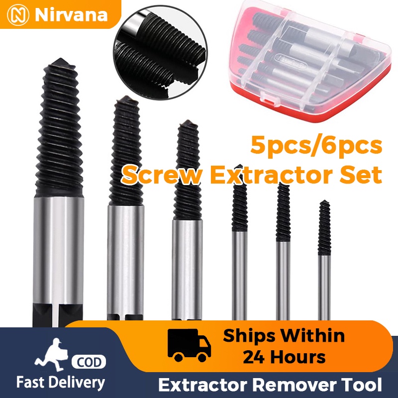 Nirvana Drill Bits Broken Damage Bolt Screw Extractor 6pc Set Remover ...