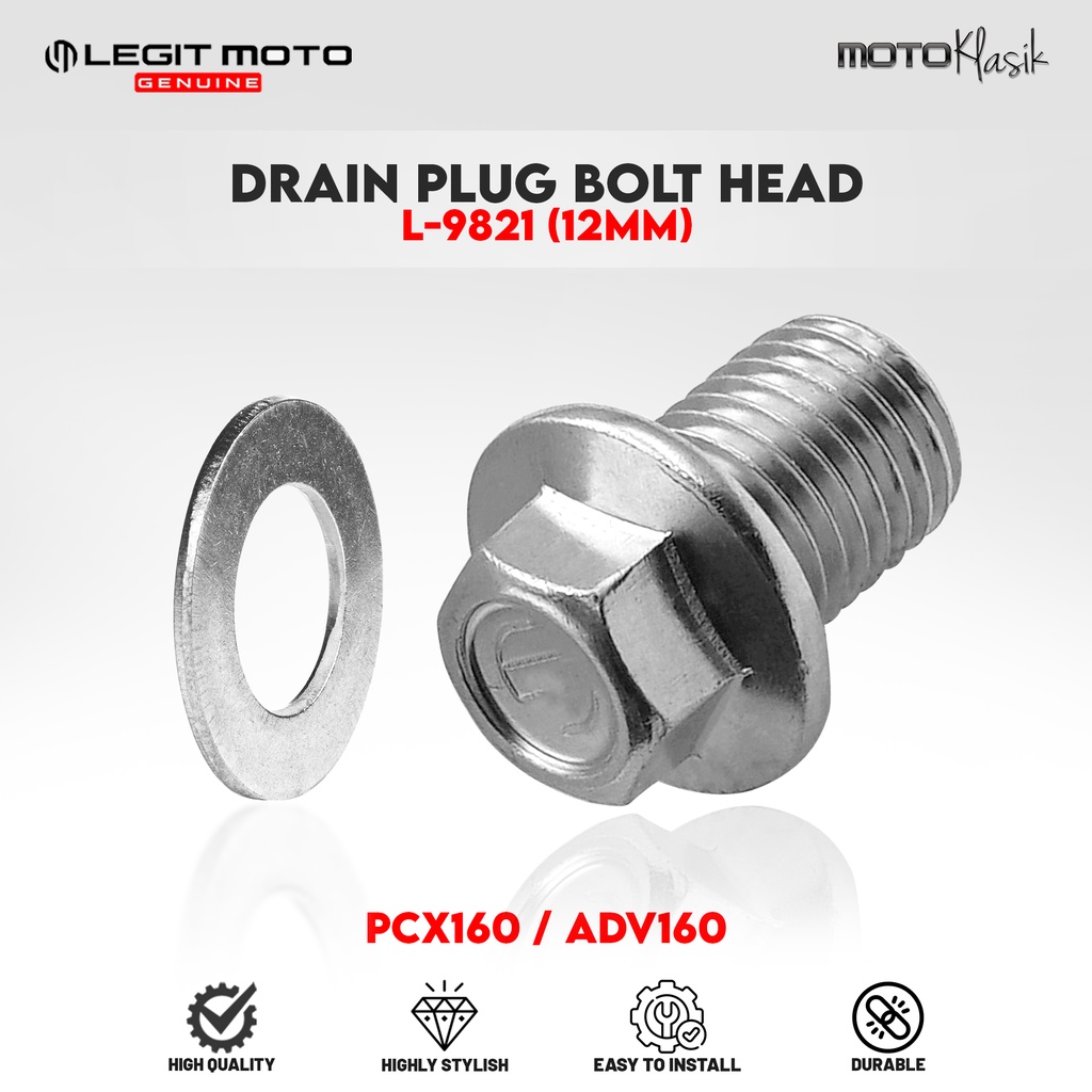 LEGITMOTO GENUINE ENGINE OIL DRAIN PLUG BOLT 12MM BOLT HEAD FOR HONDA ...