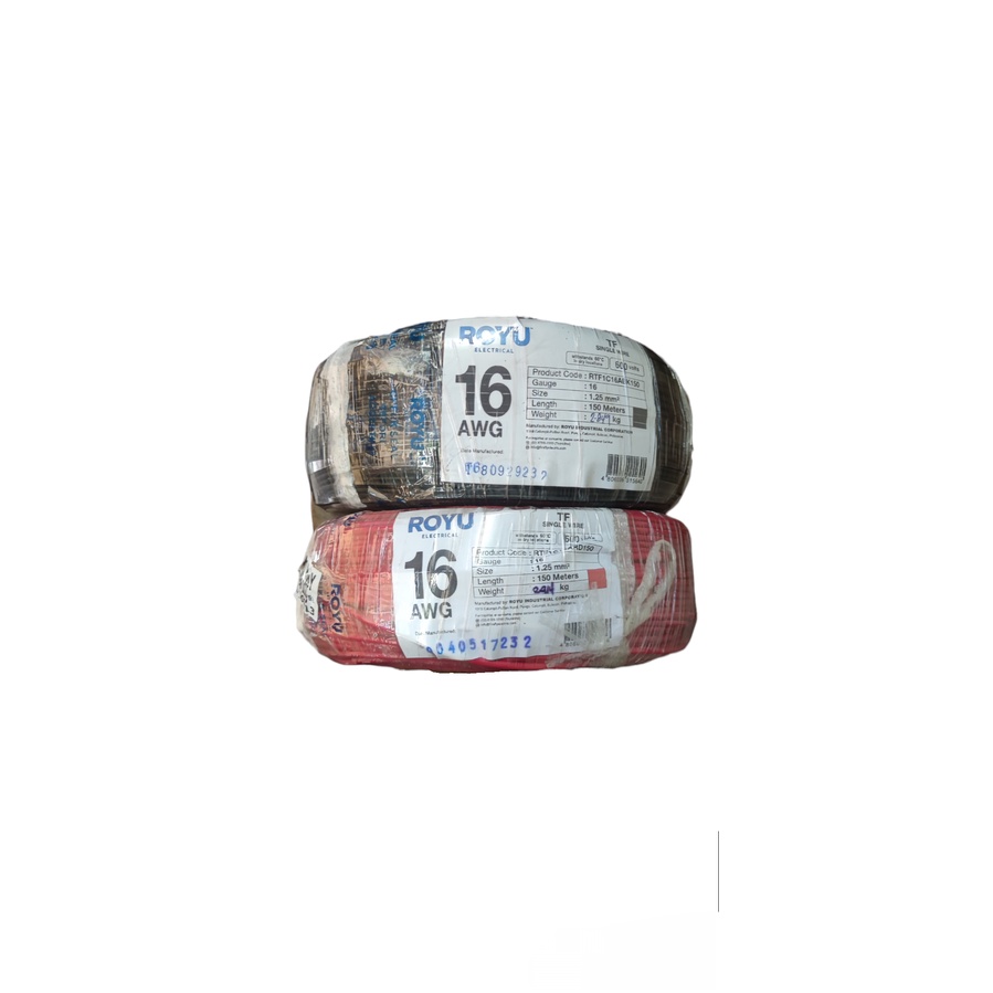 ROYU TF Wire 16 1.25mm 1 Roll 150 Meters Available in Red or Black - RTF1C16ABK150 ...