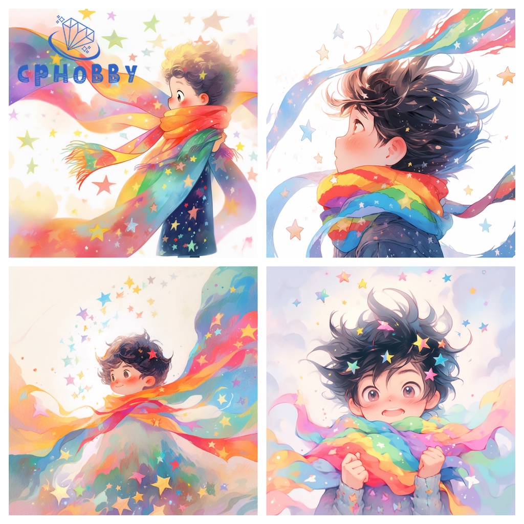 [CP] Rainbow Little Prince 5d Diamond Painting Full Diamond Living Room Paste Diamond Cross ...