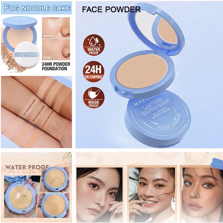Silk Soft Mist Powder Cake Long-lasting Waterproof Sace Lady Polvo ...