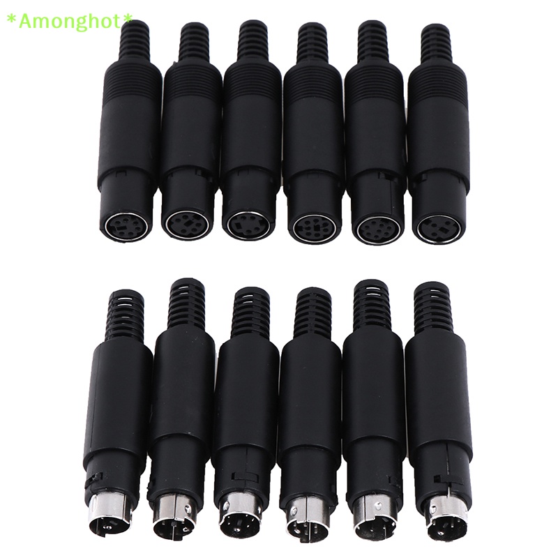 Amonghot> Mini DIN Plug Socket Connector 3/4/5/6/7/8 PIN Chassis Cable ...