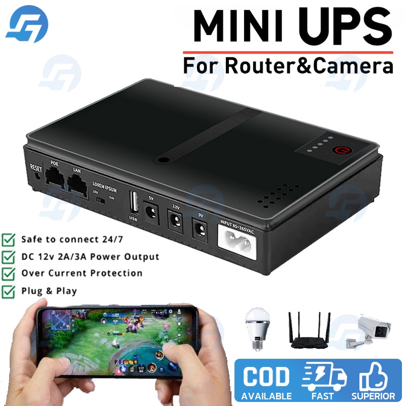 5V 9V 12V Uninterruptible Power Supply Mini UPS USB 10400Mah Battery ...