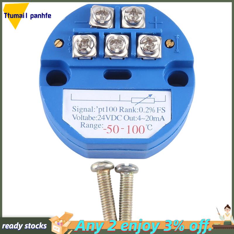 【ttumai4panhfe】RTD PT100 Temperature Transmitter Module Thermal Resistance -50-100°C DC24V ...