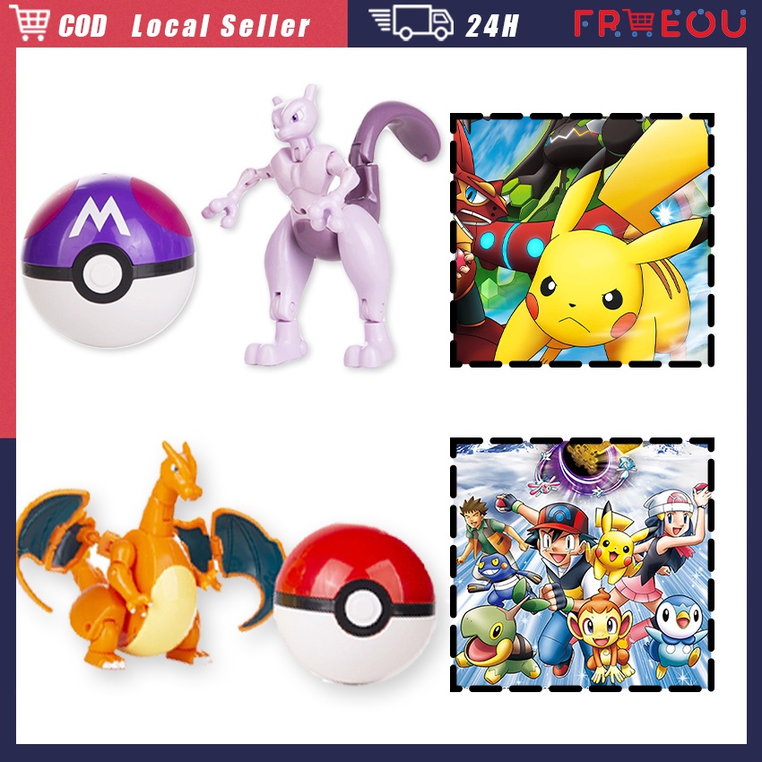Pikachu Figures Pokemon Action Figures Transformation Toy Charizard ...
