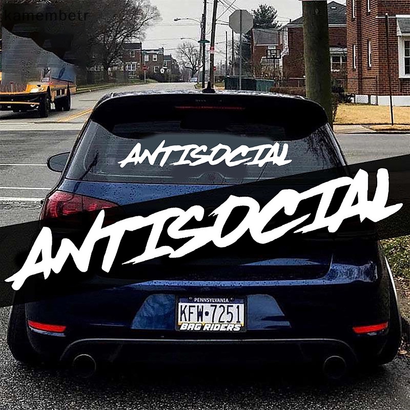 ka Antisocial Car Sticker Flag Windshield Creative Competition Letter ...