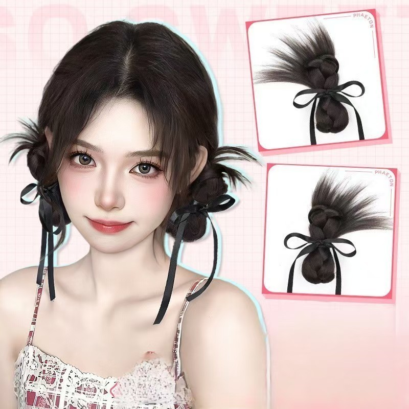 YAN A Pair Synthetic Hair Chicken Hair Ball Shaped Wig Energetic and ...