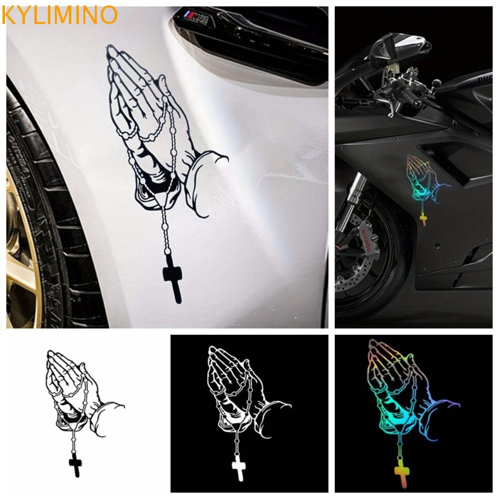 KYLIMINO Car Prayer Gesture Laser Sticker, Prayer Gesture Easy Install ...
