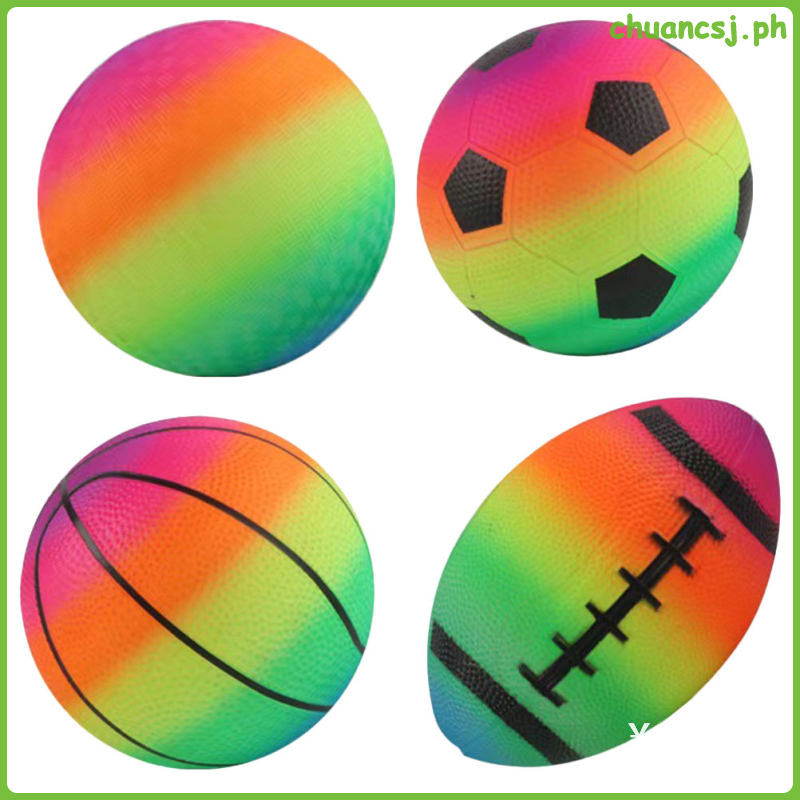 4 Pcs Kids Pit Rainbow Sports Kickball Bouncing Lightweight Shoot The ...