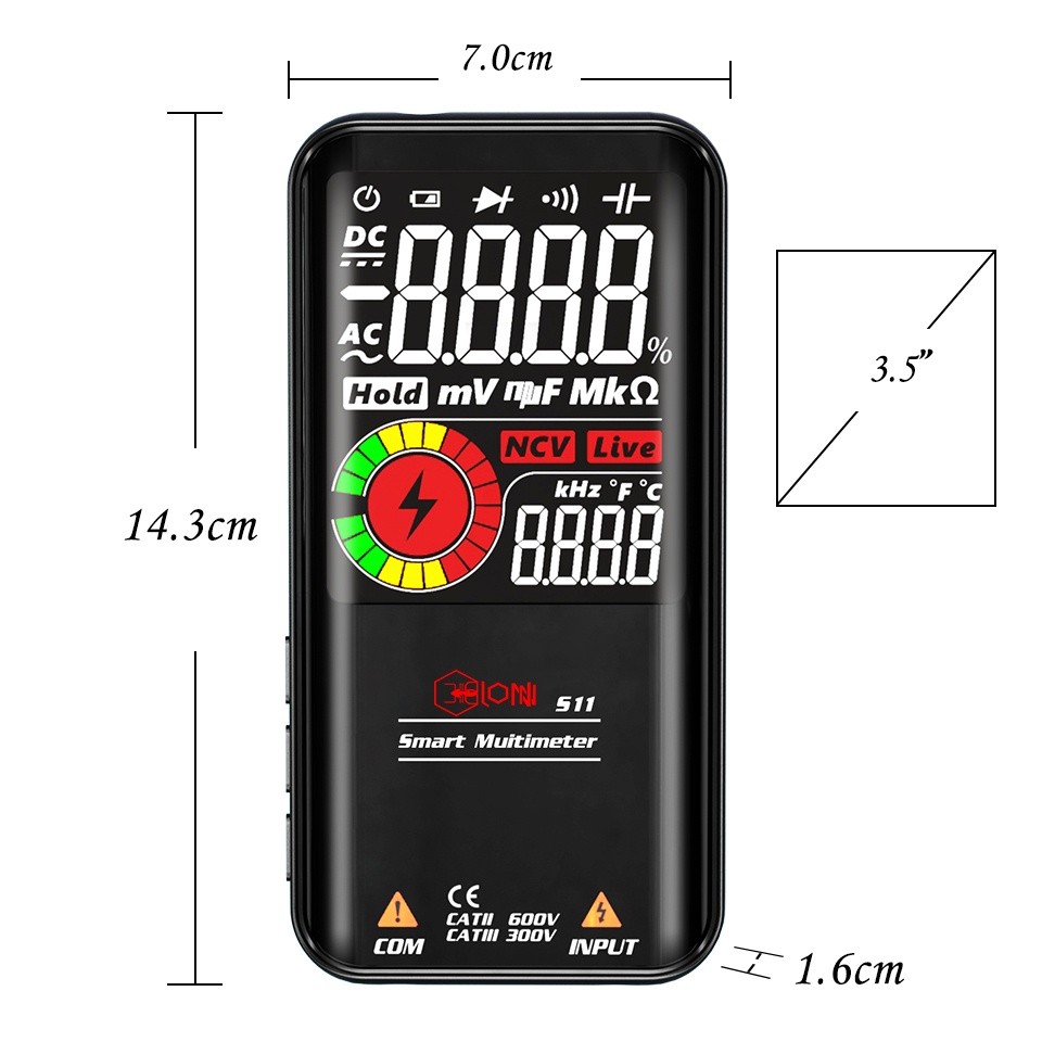 Color Screen Voltmeter Tester Car Battery Multimeter digital Multimeter ...