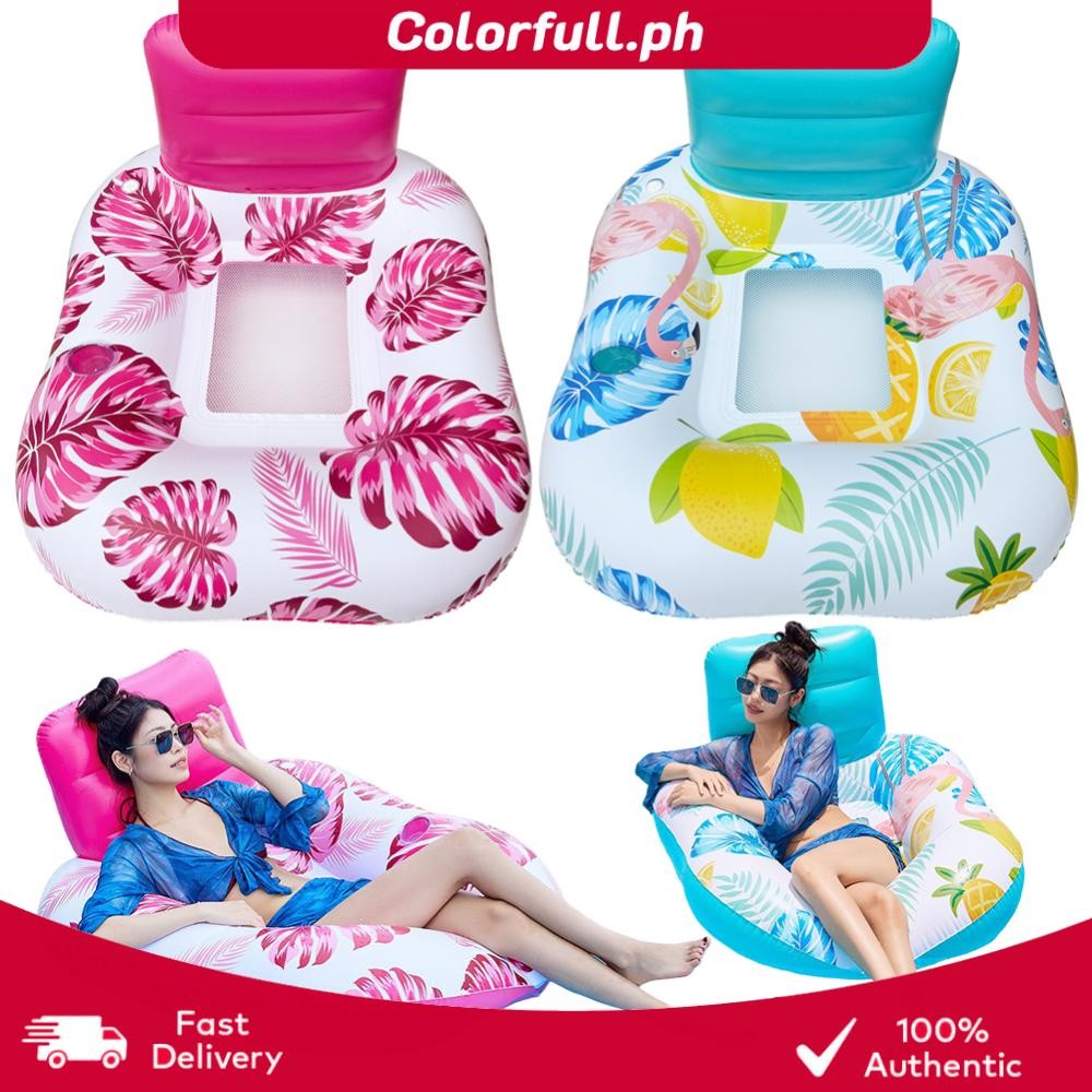 Pool Lounge Float Inflatable Pool Floats Ergonomic Floating Chair for ...