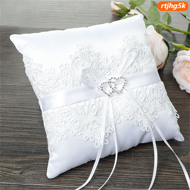 Lace Wedding Ring Pillow Bridal Ring Bearer Pillow Cushions Wedding Marriage Ceremony Decor [HP ...