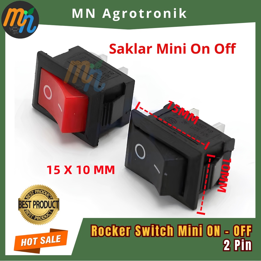 HITAM MERAH Rocker Switch Mini On - Off 2 Pin - 2 Feet - Mini On Off ...