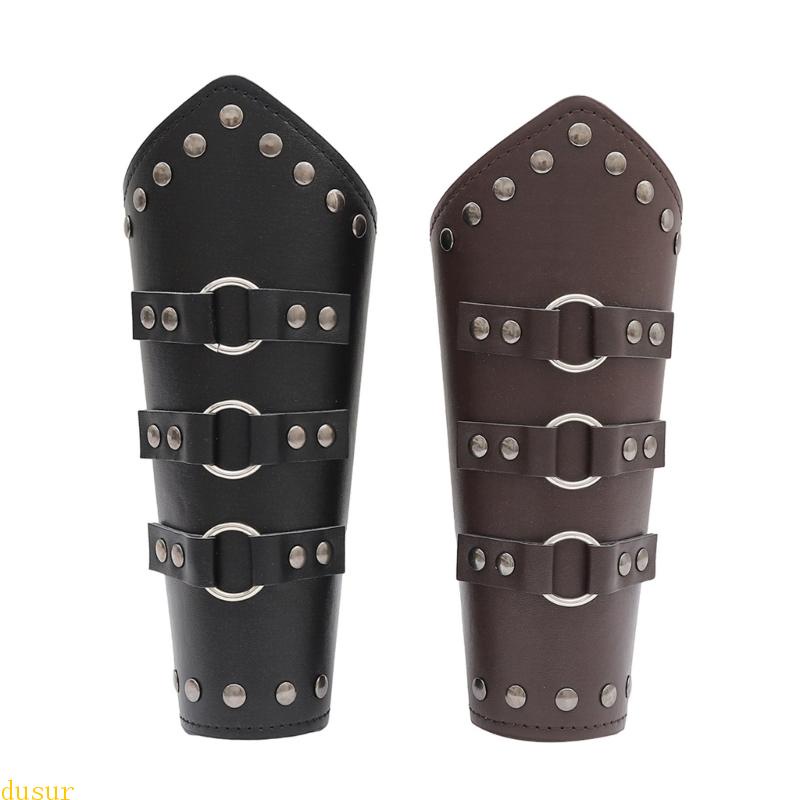 dusur Medieval Armor Men Cosplay Arm Warmers Lace-up Vintage Pirate ...