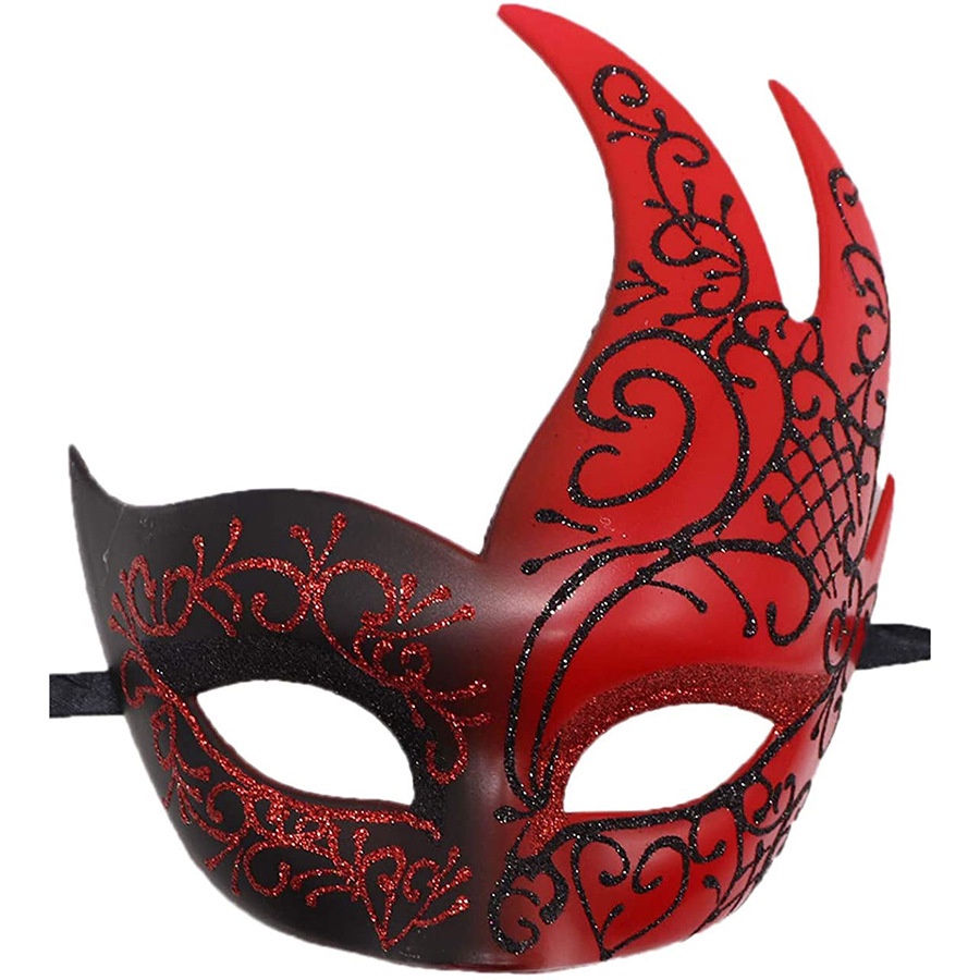 Men Masquerade Party Mask Halloween Ghost Festival Carnival Flame Big ...