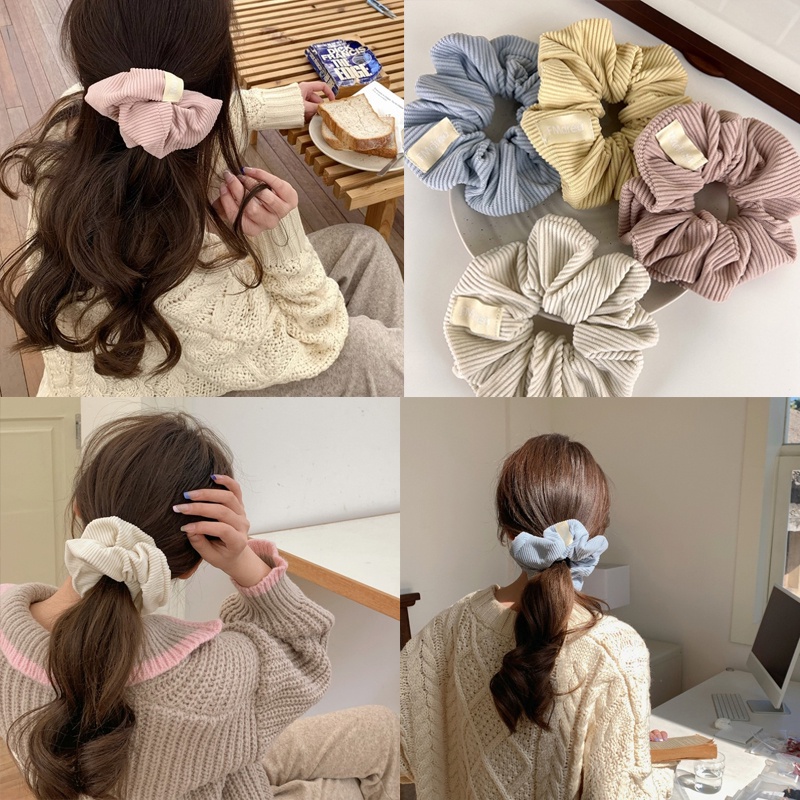 Sweet Cool Girls Gentle Soft Scrunchies Large Hair Tie High Ponytail ...