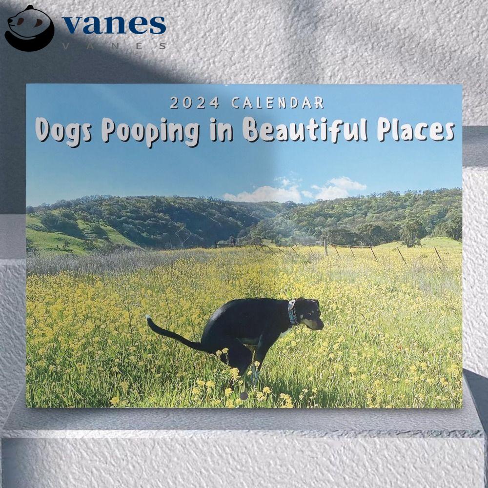 VANES Dog Poop Calendar, Weekly Schedule Funny 2024 Calendar, Daily ...