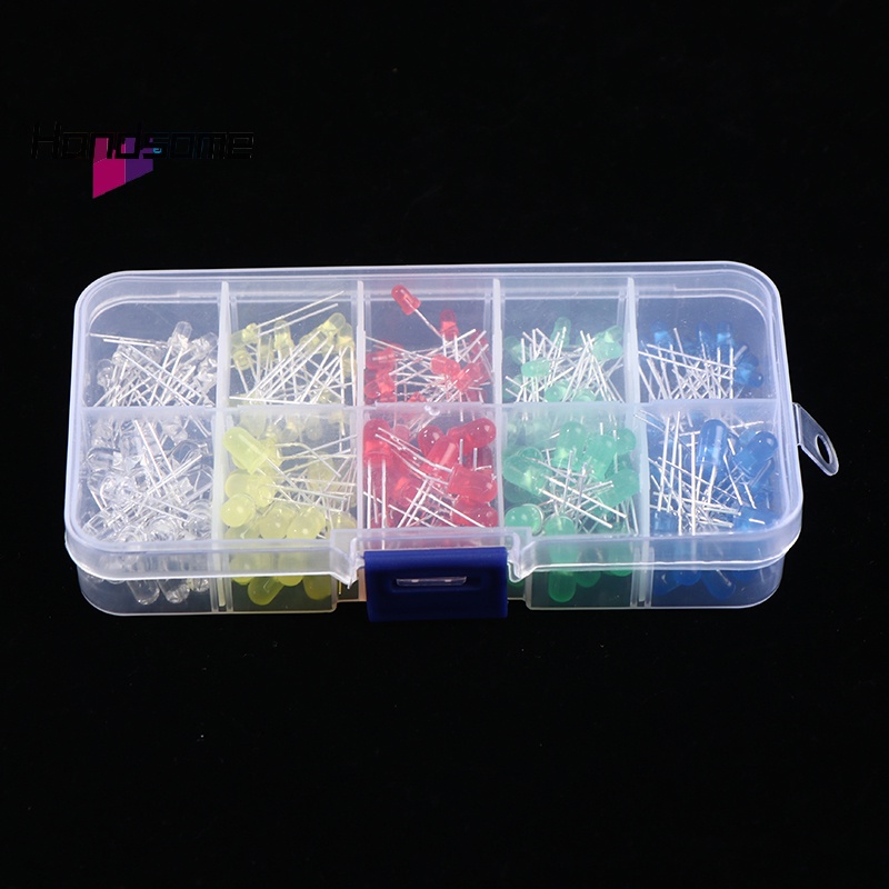 Handsome- 200pcs 3V 20mA Colorful Diodes 3mm LED Light Assorted Kit DIY ...