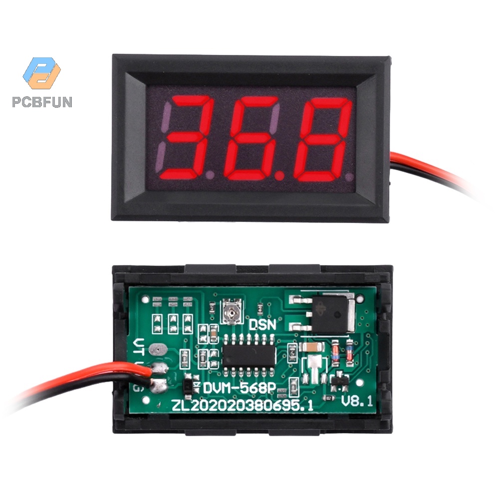 Pcbfun Dc 5-120v 0.56 Inch 2 Wire 3-digit Digital Display Dc Voltage ...