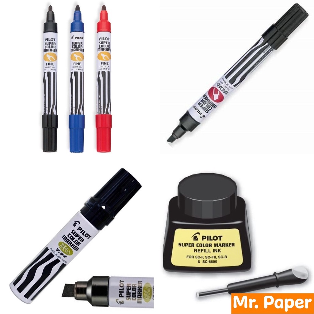 Pilot Super Color Marker | Permanent | Fine Broad Refill Ink | SC-F SC ...
