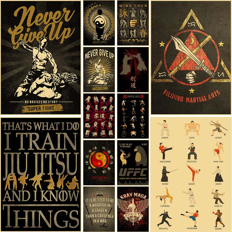 Classic Martial Art Collection Posters Wing Chun Qigong Judo Fighting ...