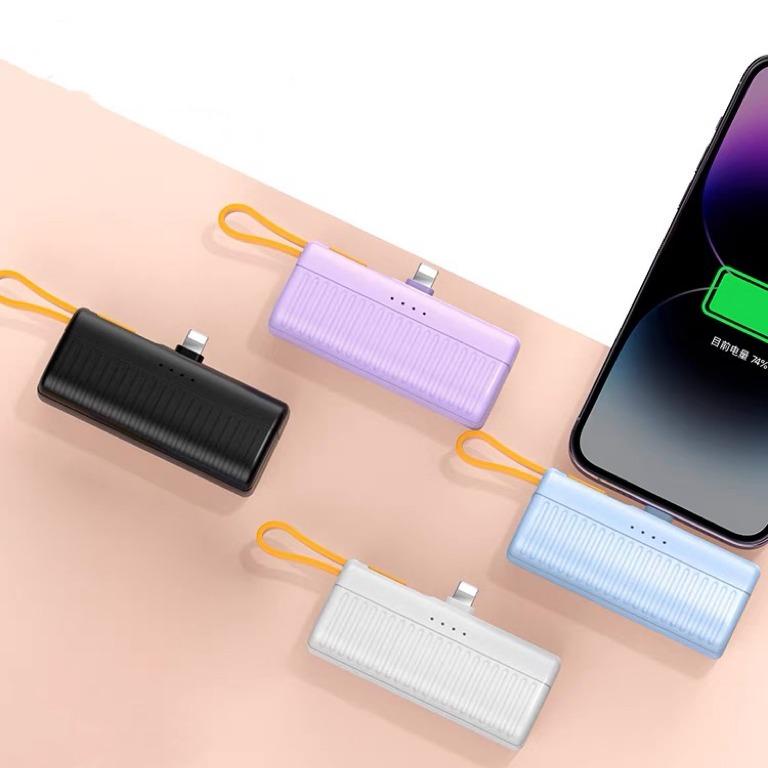 2in1 Mini Power Bank 5000mAh Portable Pocket Capsule Charging Treasure ...