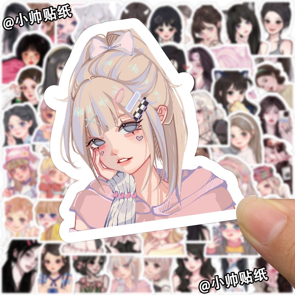 100 cute girl sweet and cool girl avatar stickers popular high-looking ...