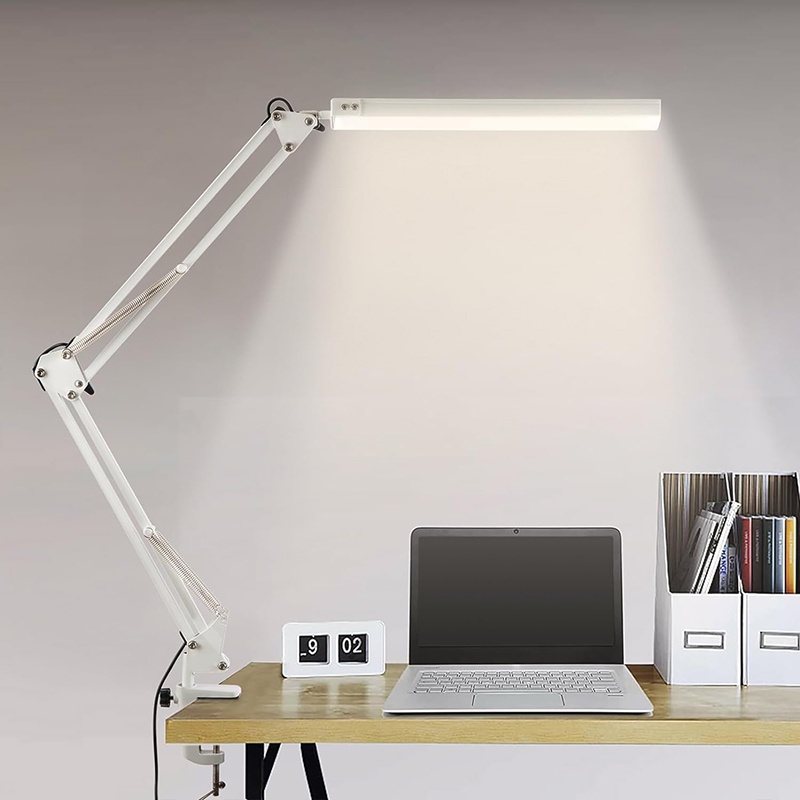 LED Desk Lamp 360 ° Swing Foldable Arm Swinging Arm Desk Lamp With Clip ...