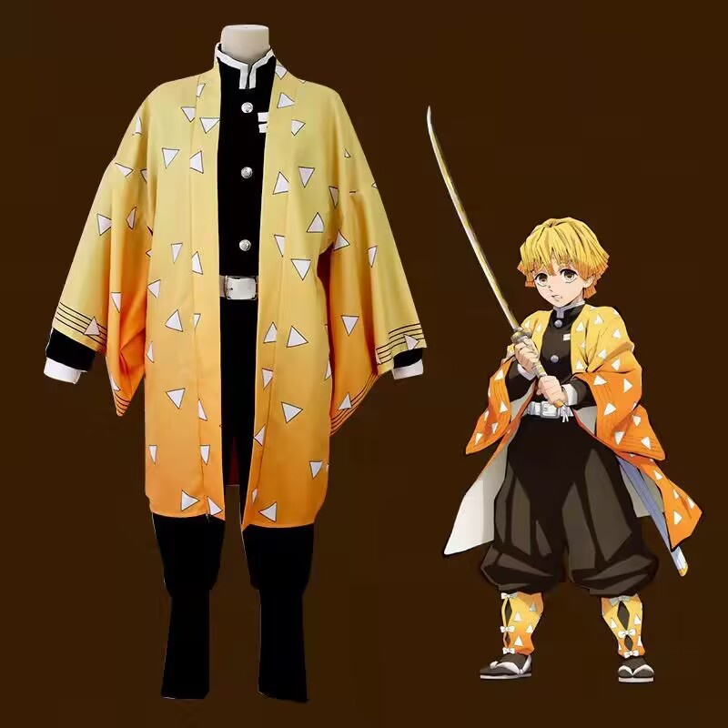 Anime Demon Slayer Cosplay Costume Agatsuma Zenitsu Kimetsu no Yaiba ...