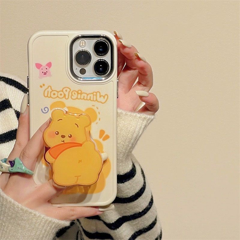 New Minimalist and Cute Vini Bear Stand Phone Case for IPhone 11 1213 ...