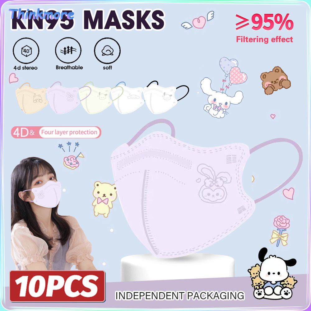 10pcs 5d Sanrio Series Adult Disposable Face Mask Cute Kuromi Pattern 3 ...