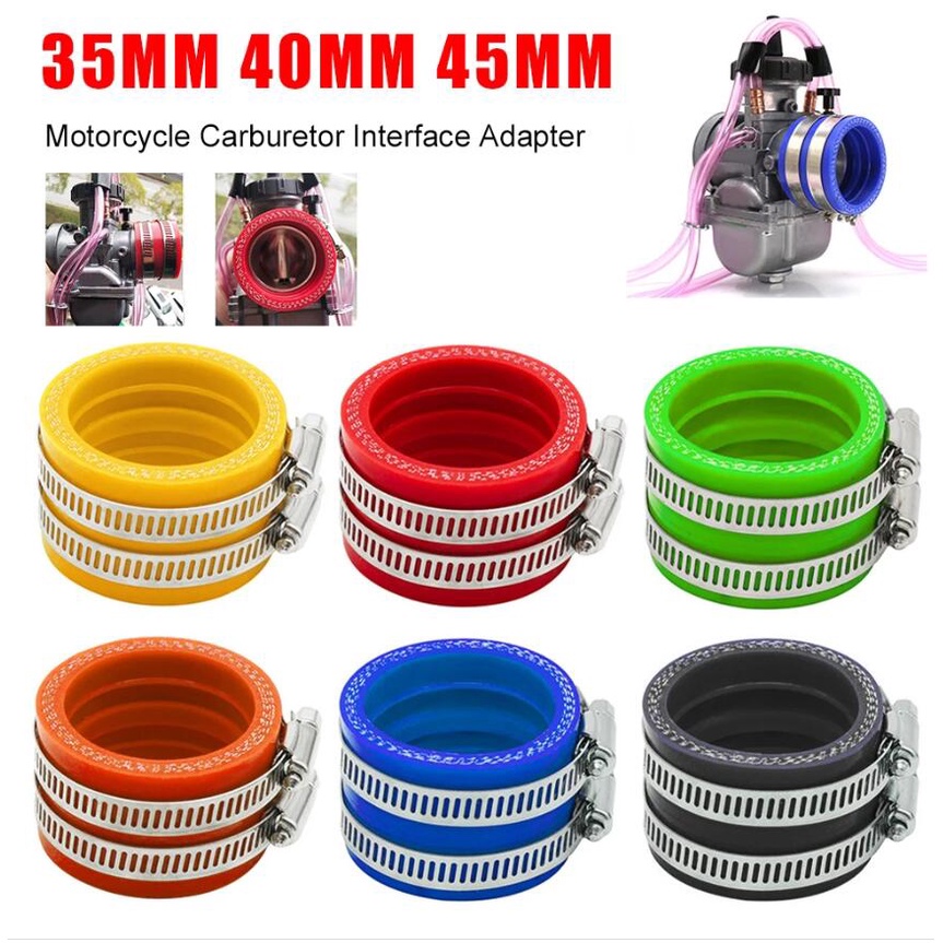 Universal 35mm 40mm 45mm Aluminum Rubber Motorcycle Carburetor Intake ...