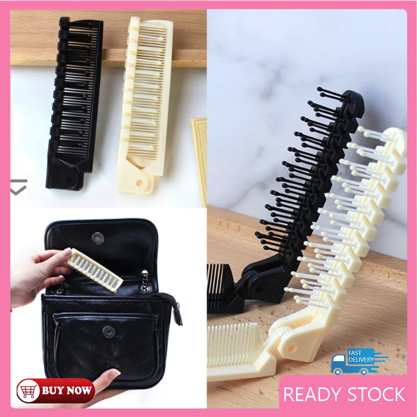 2In1 Portable Travel Folding Hair Comb Anti-static Comb Hair Massage ...
