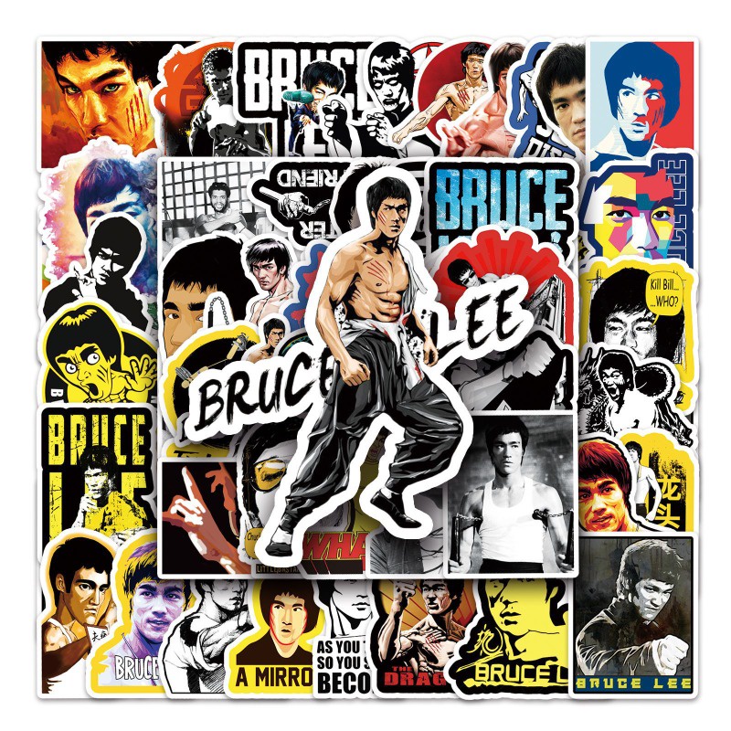 Bruce Lee Stickers 51Pcs/Set Kung Fu Superstar Waterproof Stickers ...