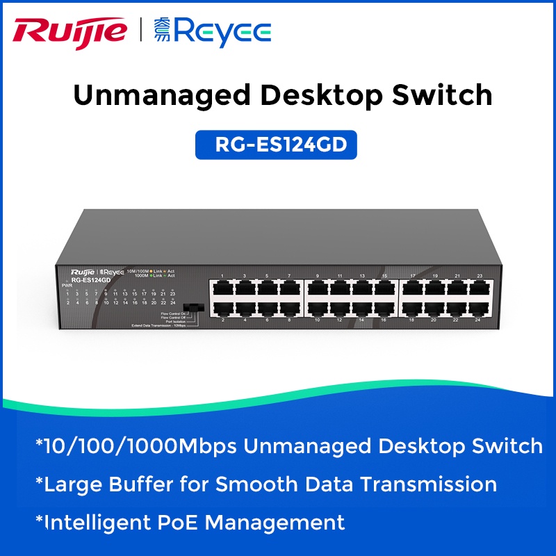 Ruijie Reyee RG-ES124GD 24-port 10/100/1000Mbps Unmanaged Switch ...
