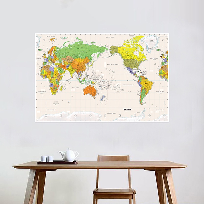 ∝ 【Hot Style】 150x100cm Physical Map of the World without Flag Detailed ...