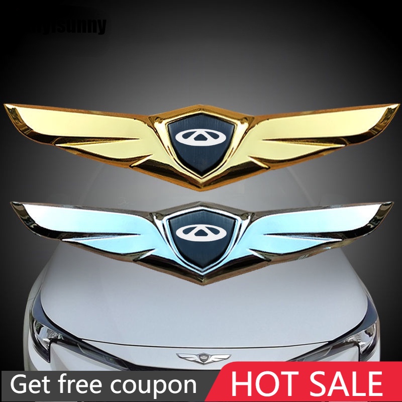 HYS Car Front Hood Ornaments Bonnet Metal Decoration Logo Angel Wings ...