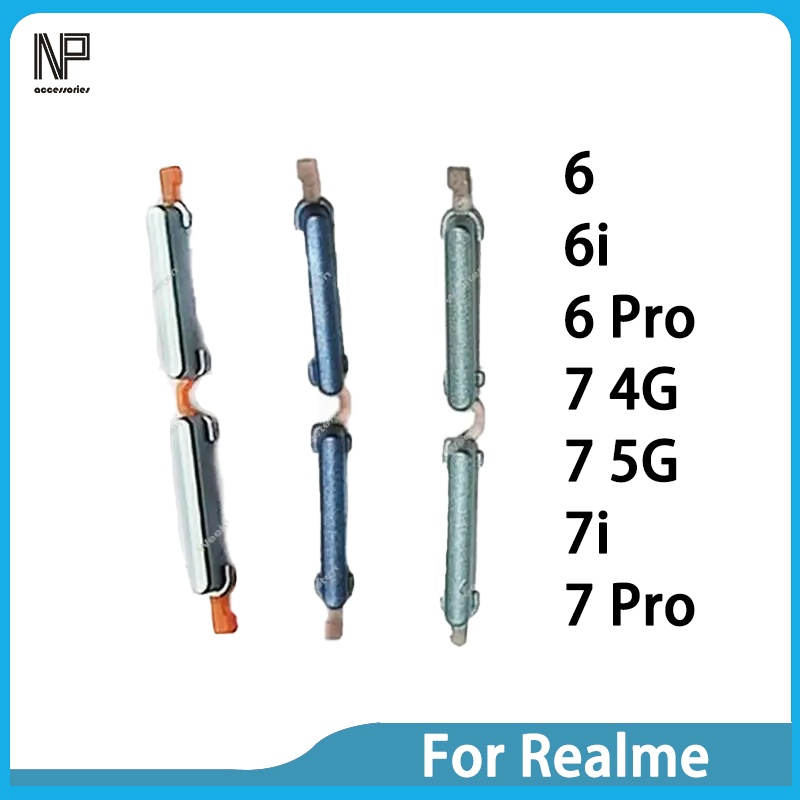 For Realme 7 7 Pro 6 6 Pro 7i 6i 6S 4G 5G Power Volume Side Button On OFF Power Volume Keys Side ...