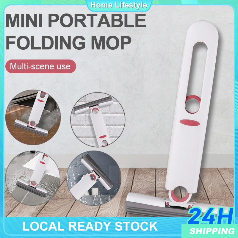 Mini Mop Portable Self-Squeeze Sponge Mop For Car Glass, Wooden Floor ...