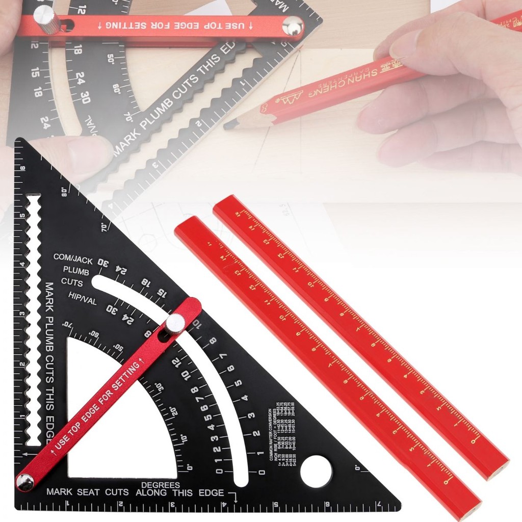 Double Imperial Scale 7 inch Aluminum Alloy Adjustable Angle Triangle ...