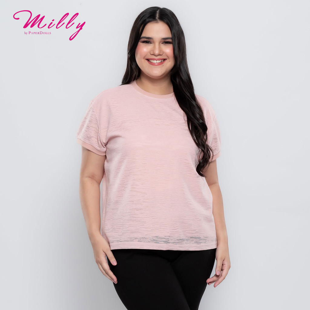 Milly Plus Size Kholeen Round Neck Knit Top with Texture" | Shopee ...