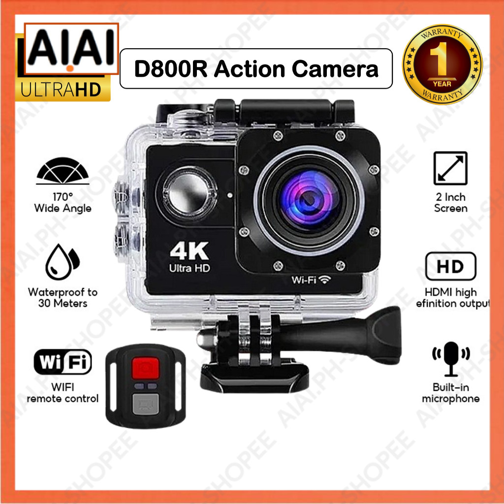 D800R 4K Ultra HD Action Sports Camera WiFi Waterproof Body Camera ...