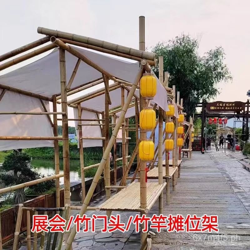 Market Bamboo Stand Bamboo Stall Rack Event Planning Scene Layout ...